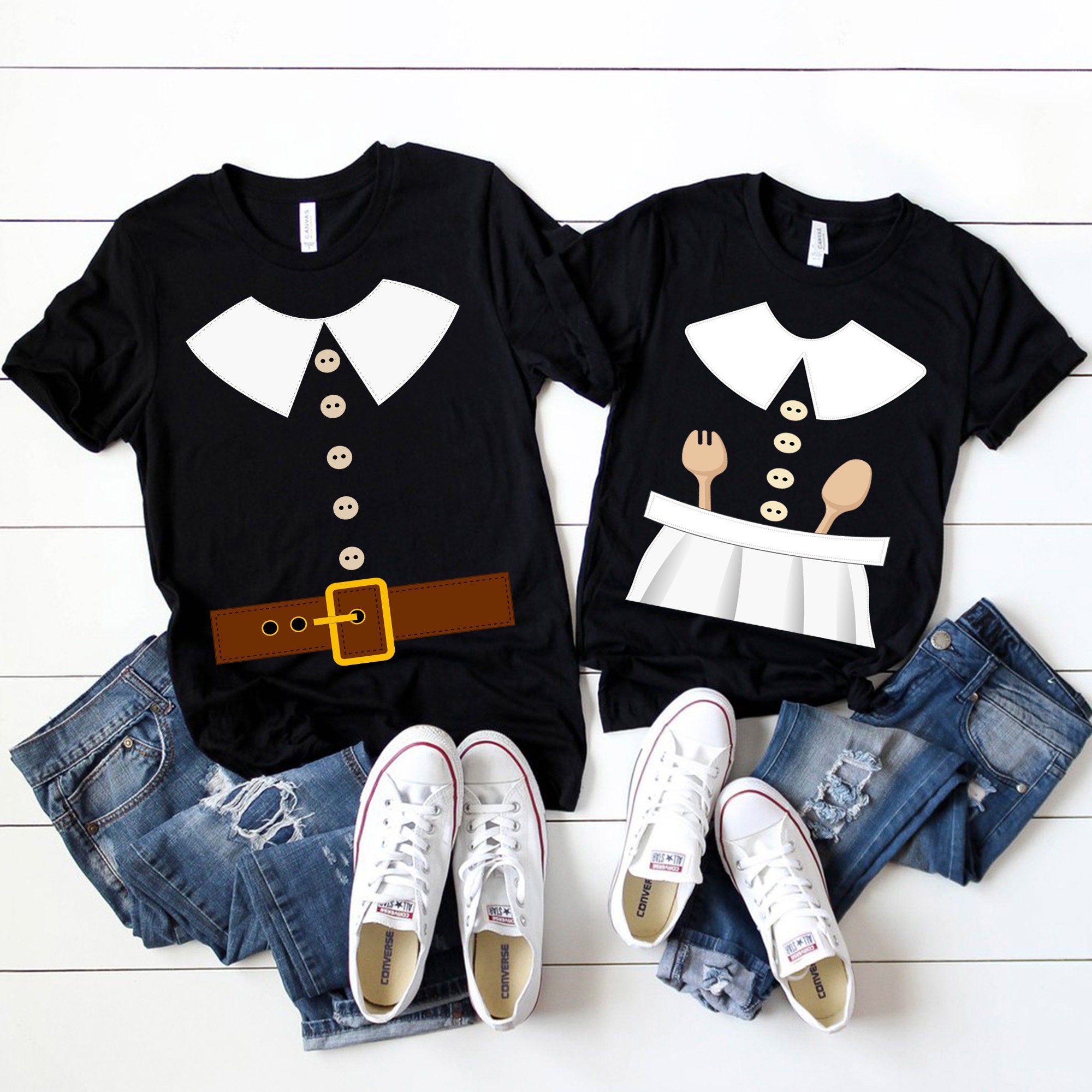 Thanksgiving Couple Shirt, Pilgrim Costume, Couple Thanksgiving ...