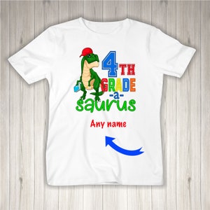 Back to School Shirt, Dinosaur Boy Gift, Happy First Day of School ...