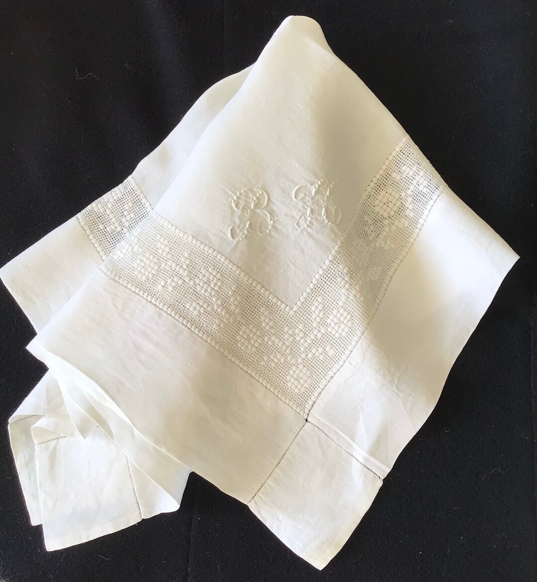 Gorgeous Antique Hand Kerchief Monogrammed BH - Etsy
