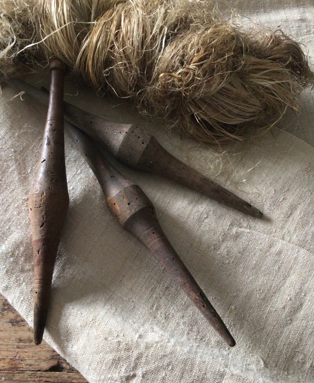 3 Antique Wooden Drop Spindles From Northern Italy - Etsy