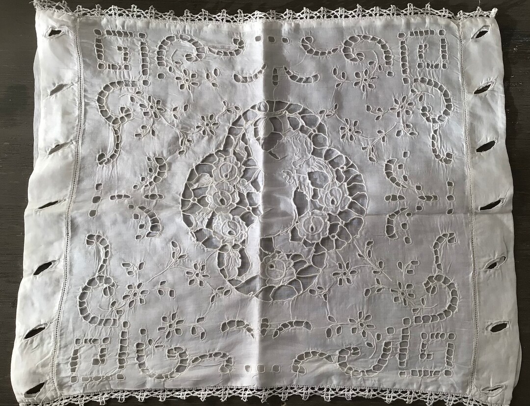 Antique Muslin Delicate Decorative Pillow Cover, Richelieu, Cutwork - Etsy