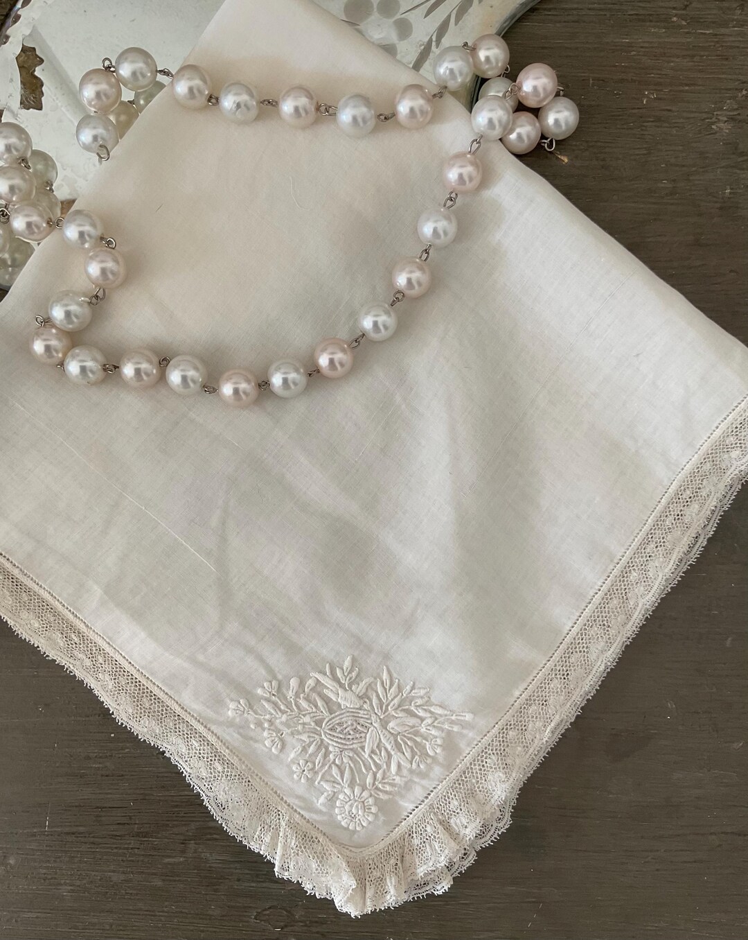 Antique Hand Embroidered Bridal Handkerchief, Antique Wedding Hanky ...