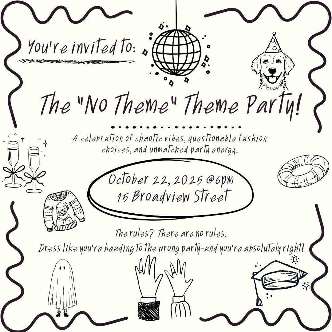 No Theme Party Invitation: Dress Like You're at the Wrong Party ...