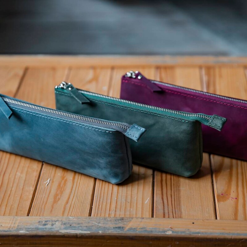 Leather Zipper Case - Etsy