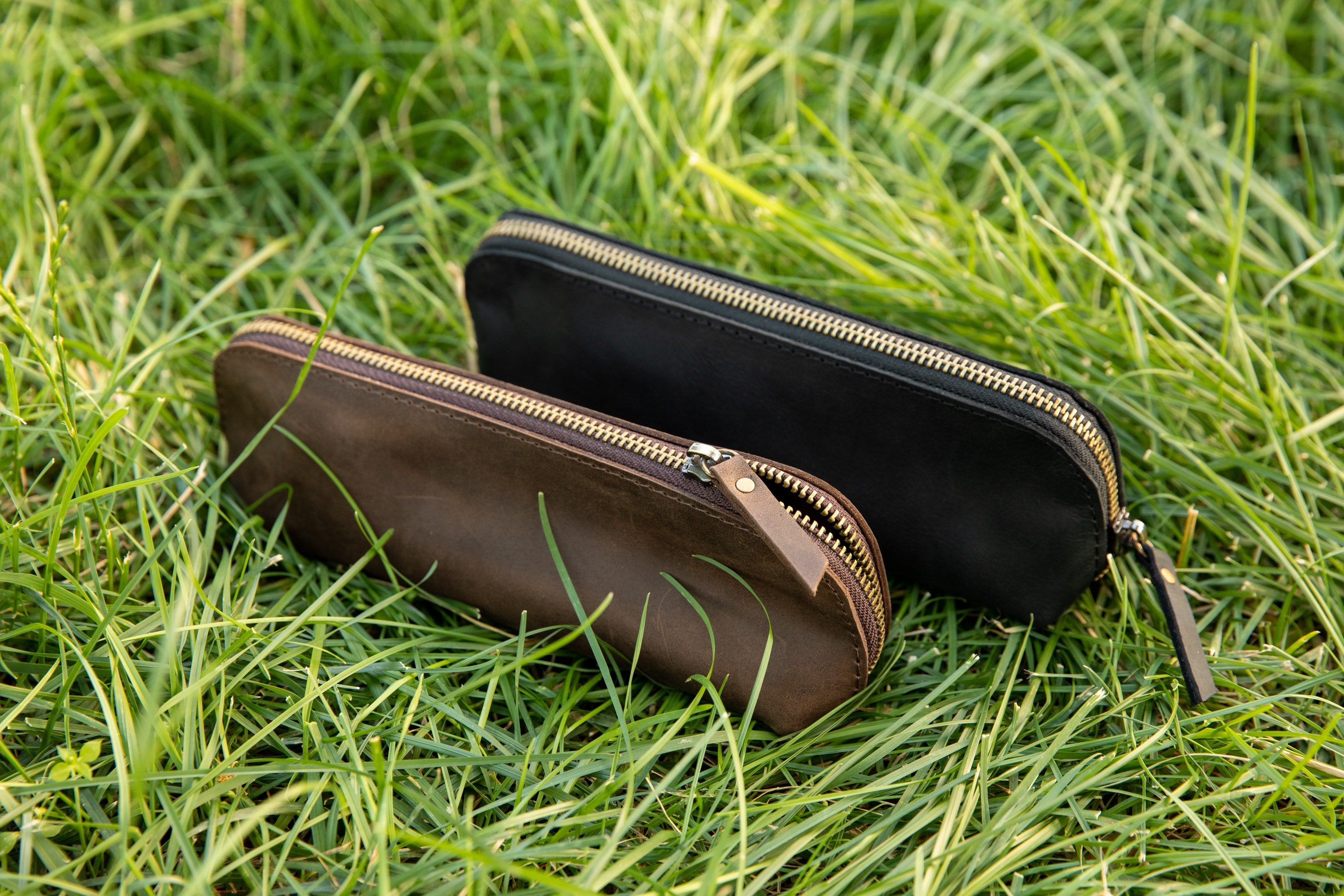 Leather Pencil Case Brown Pencil Case Leather Pen Case Leather | Etsy