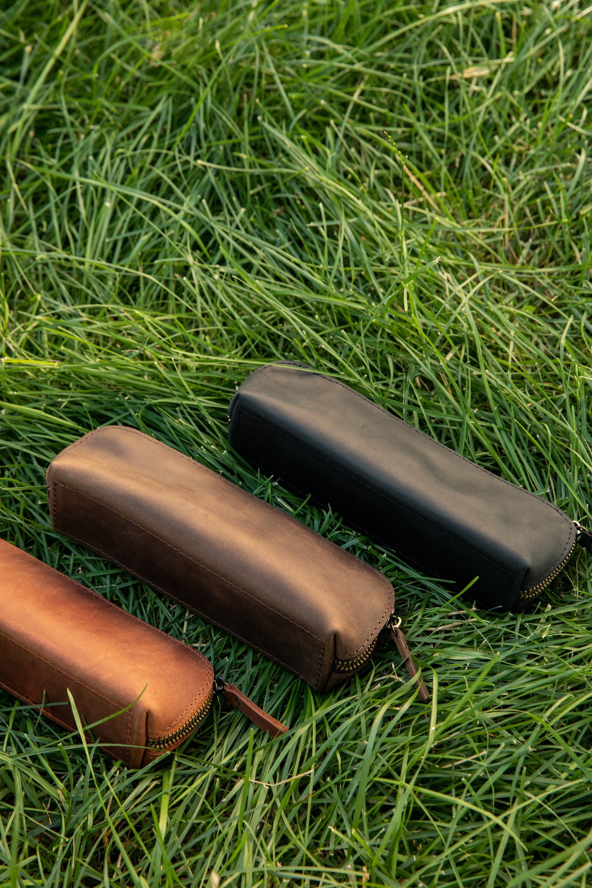 Leather Pencil Case Brown Pencil Case Leather Pen Case Leather | Etsy