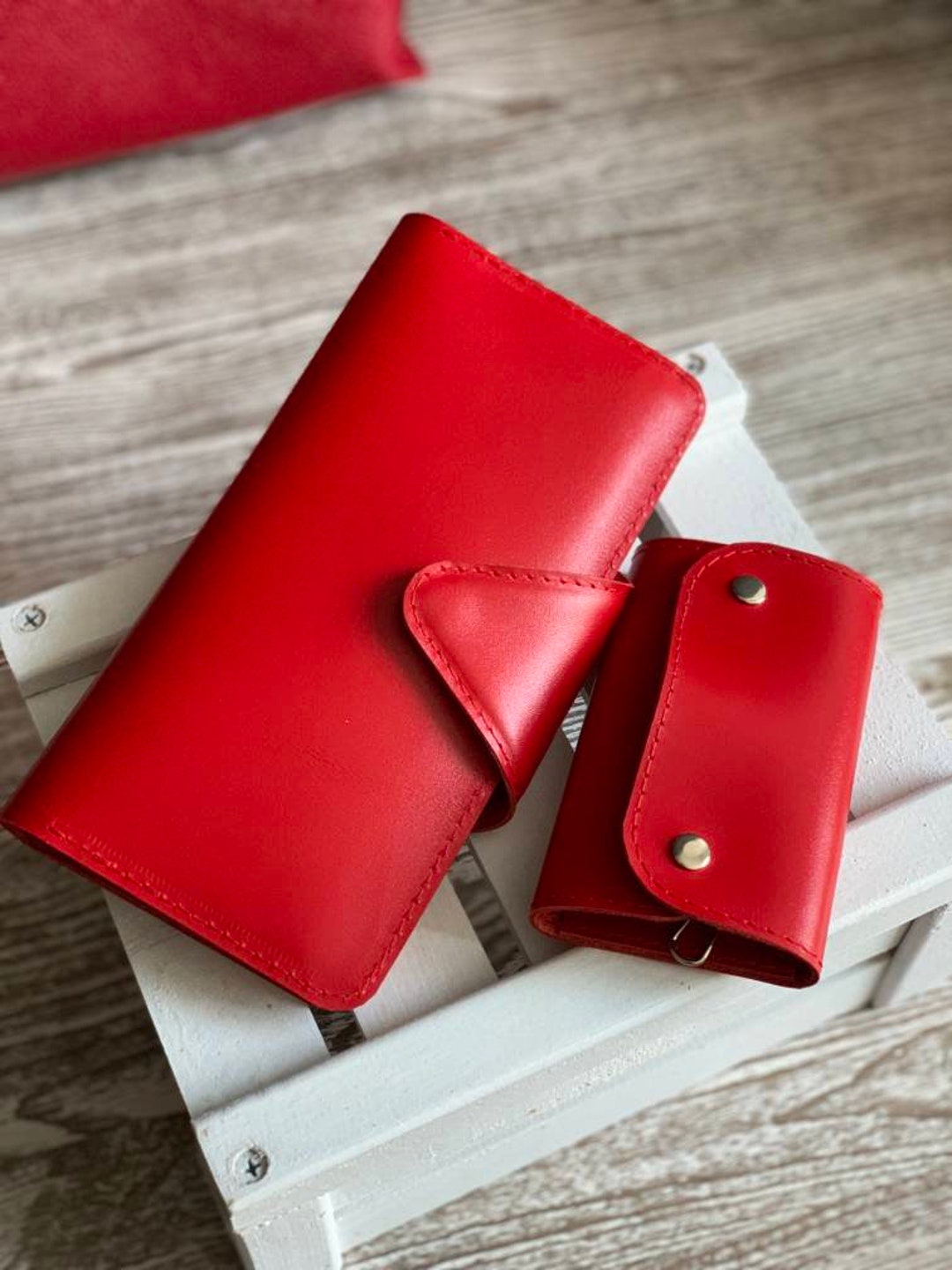 Red Long Wallet, Leather Wallet Women, Red Clutch Women, Red Long ...