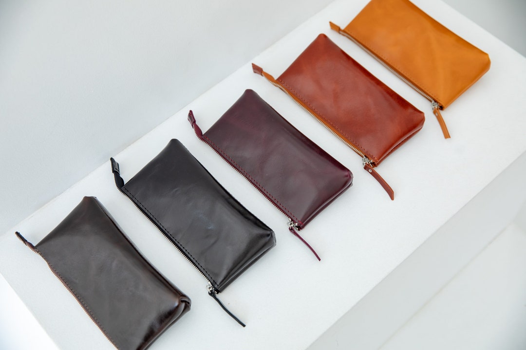 Leather Pencil Pouch Leather Pencil Case Leather Pen Case Pen Pouch ...