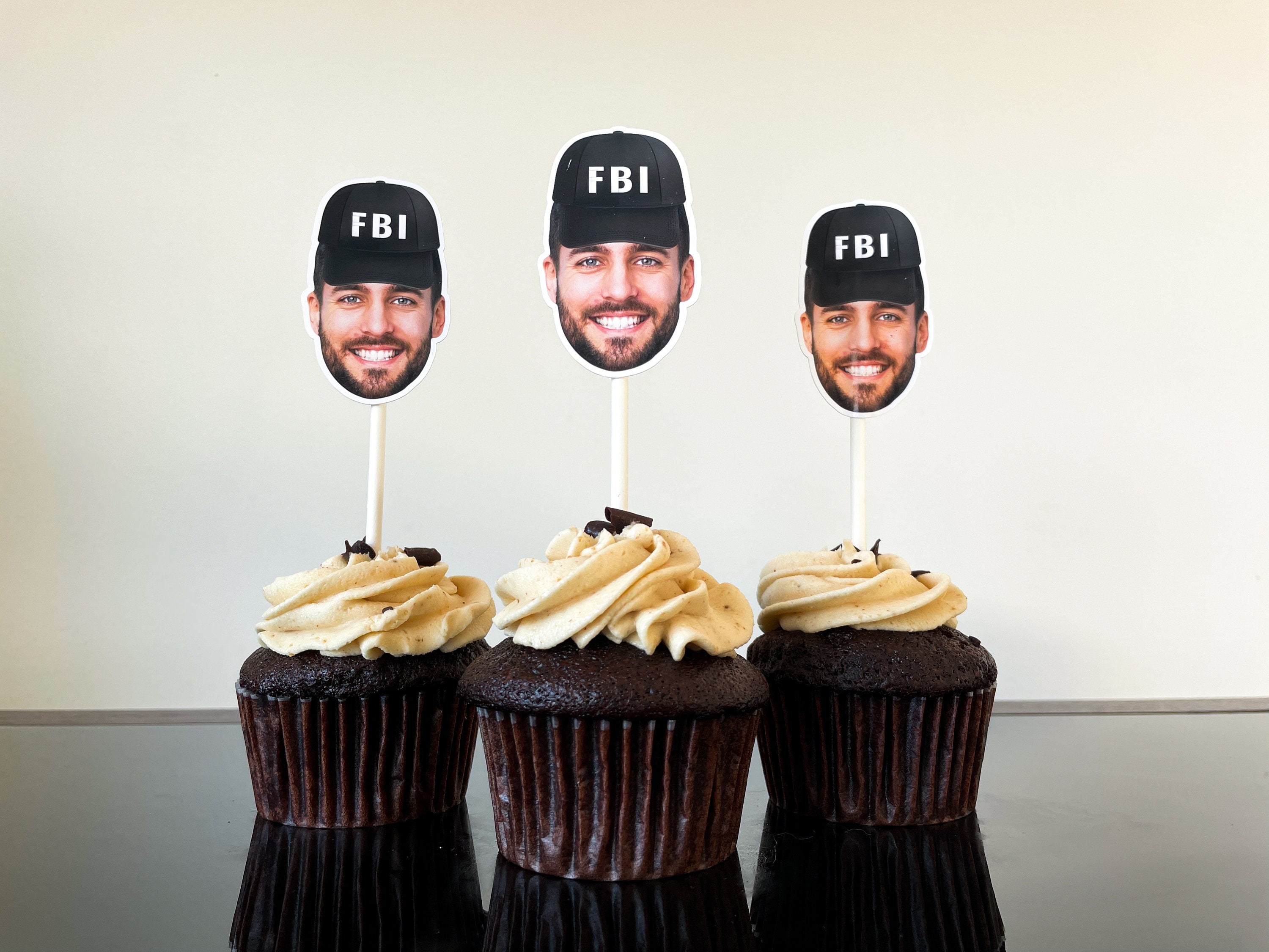 FBI Agent Custom Cupcake Topper Crime Themed Birthday FBI | Etsy