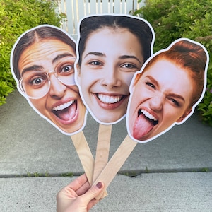 Bachelorette Party Face Fans, Custom Bride Face, Wedding Photobooth ...