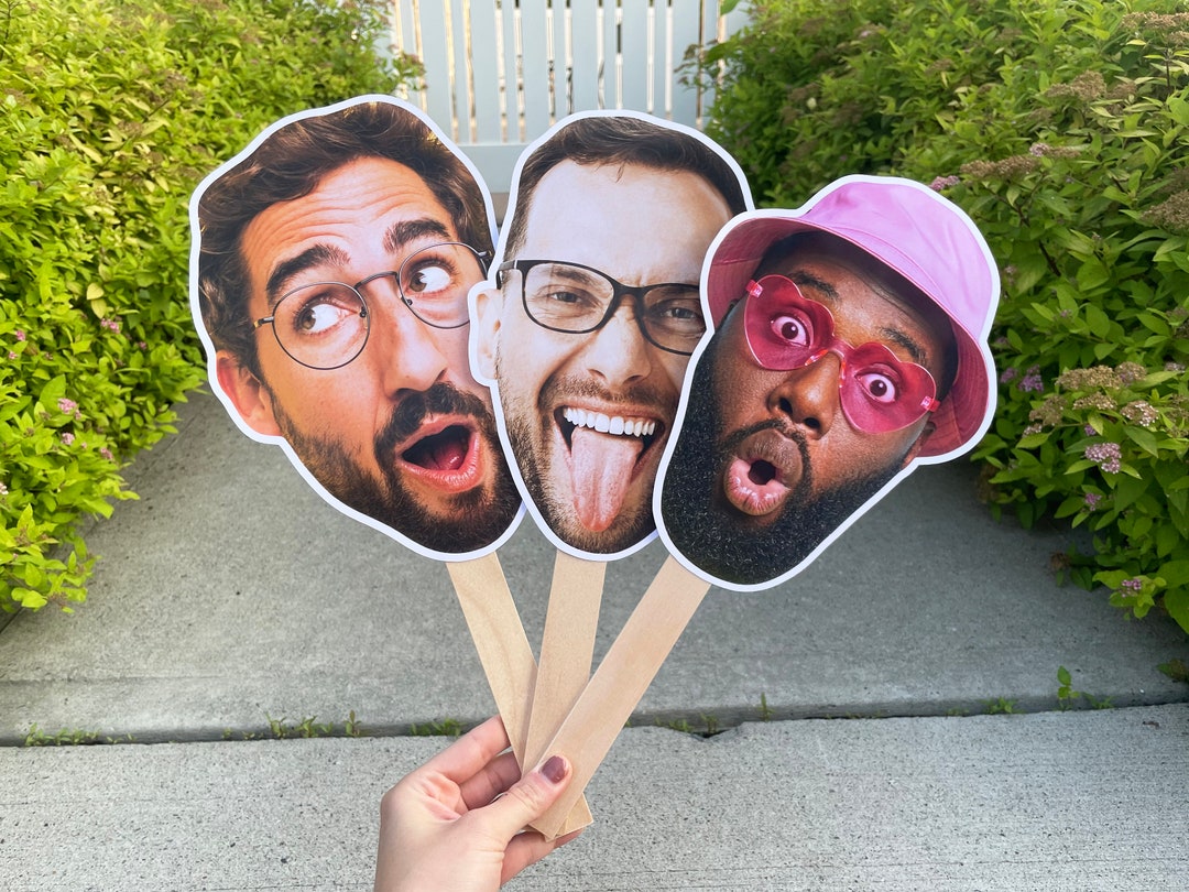 Bachelor Party Face Fans, Custom Groom Face, Wedding Photobooth Props ...