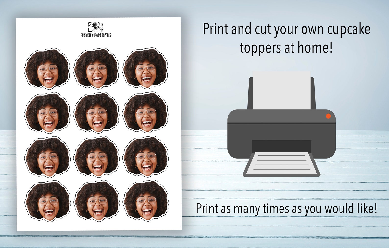 PRINTABLE Cupcake Toppers Cupcake Toppers for Party Custom | Etsy