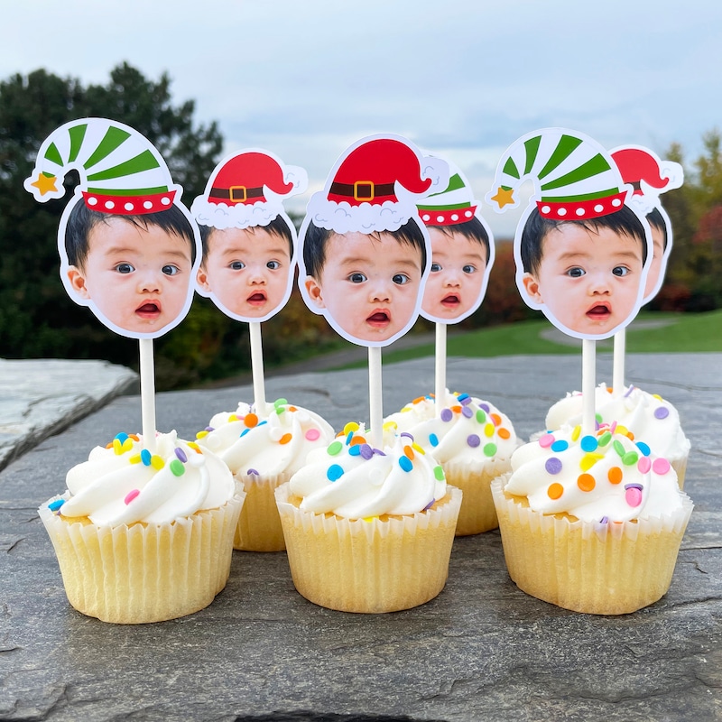 Christmas Cupcake Toppers - Etsy