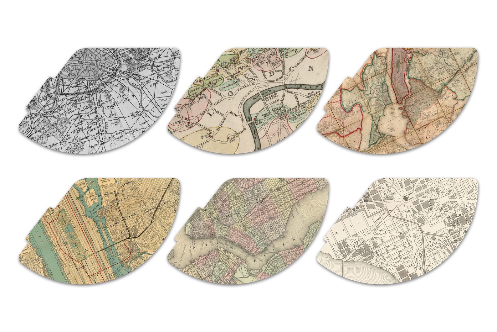 Old Historic Map Theme Party Hats Travel Themed Party Favors - Etsy