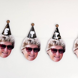 Custom Face Retirement Banner With Party Hat - Etsy