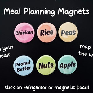 Colorful Meal Planning & Tracking Magnets, Set of 48 Whole Foods to ...