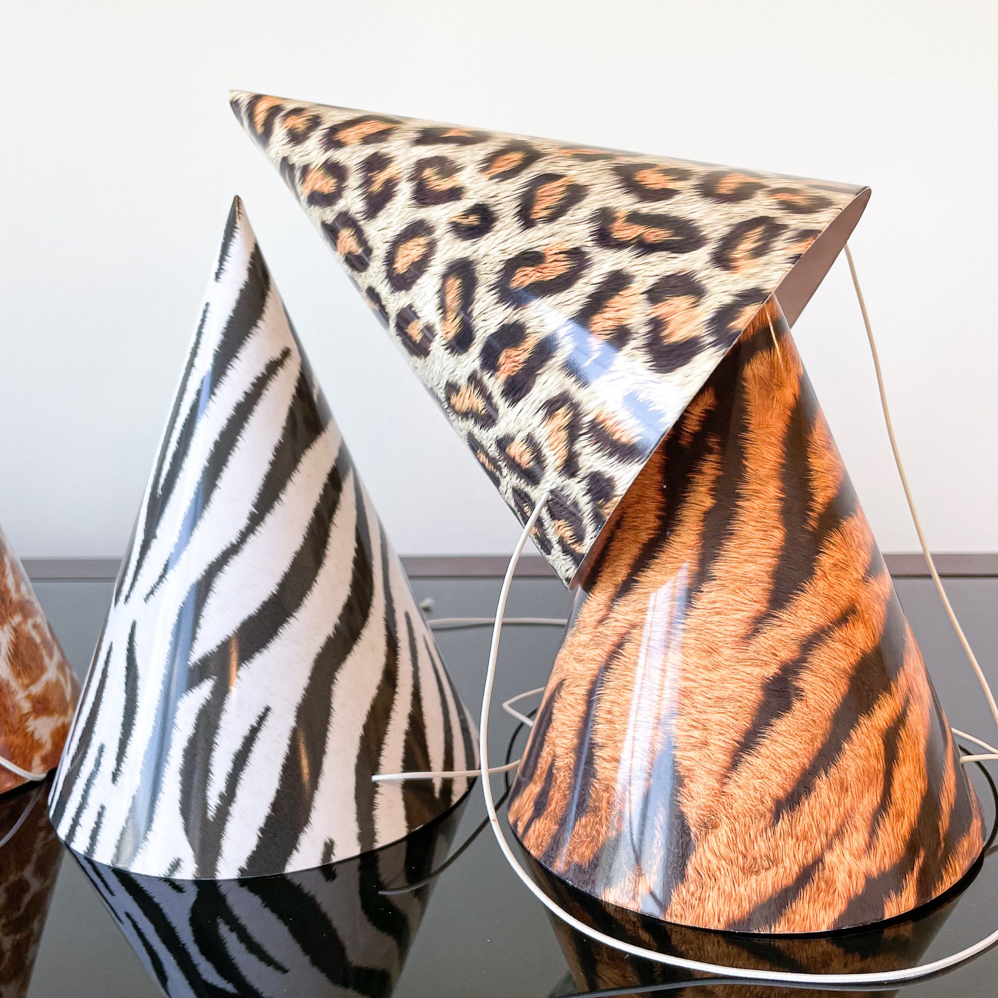 Animal Print Party Hats Safari Animals for Birthday Party | Etsy