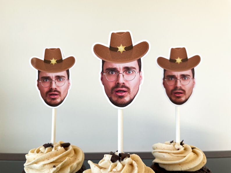Cowboy Hat Cupcake Toppers Wild West Themed Party Funny - Etsy