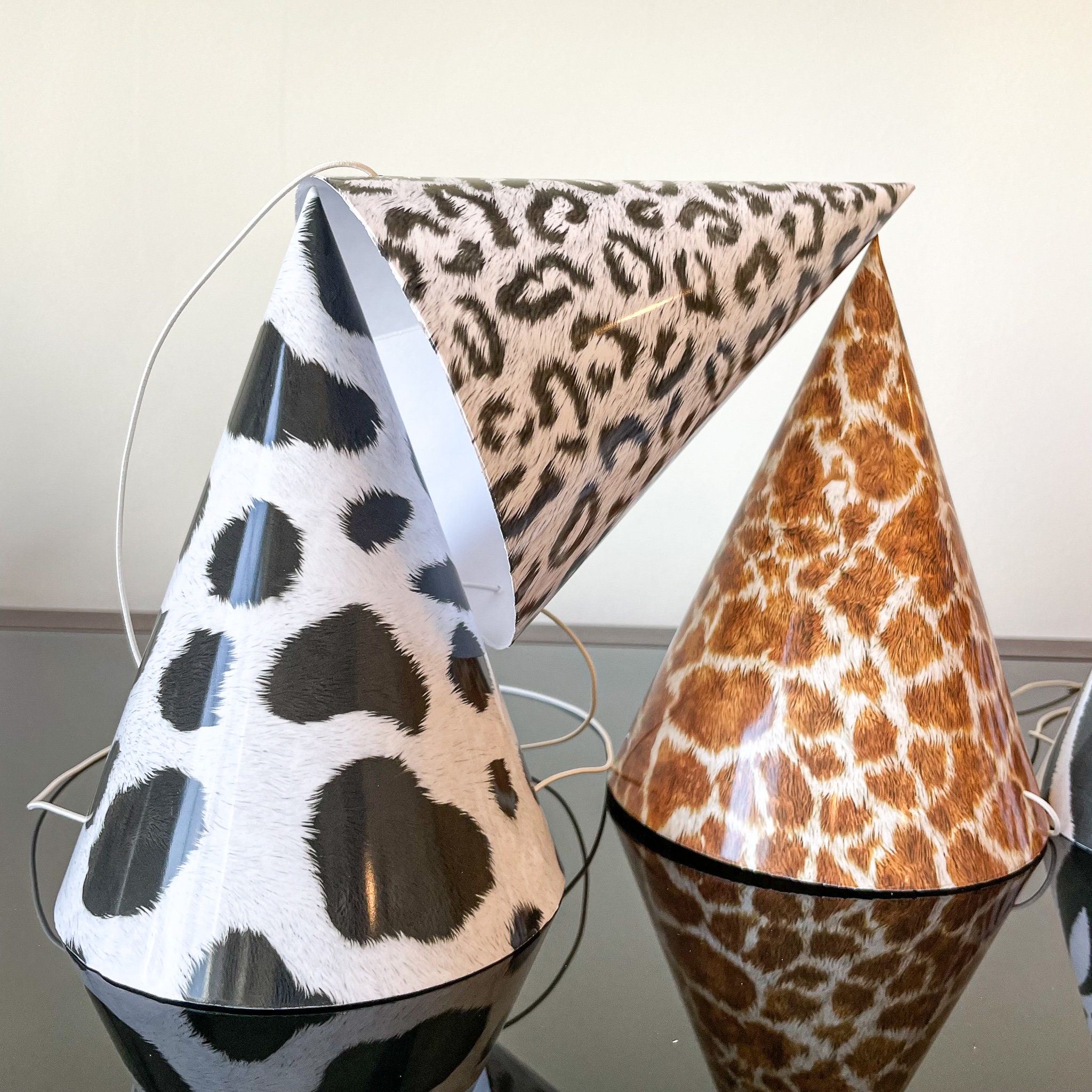 Animal Print Party Hats Safari Animals for Birthday Party | Etsy