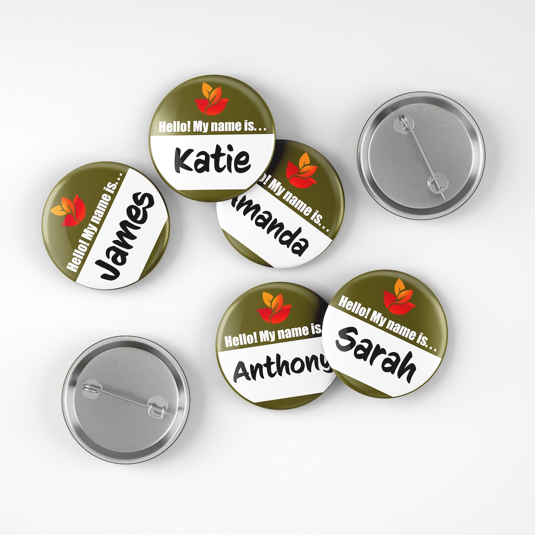 Restaurant Name Tag Pinbacks | Write in Nametag Pin or Servers or ...