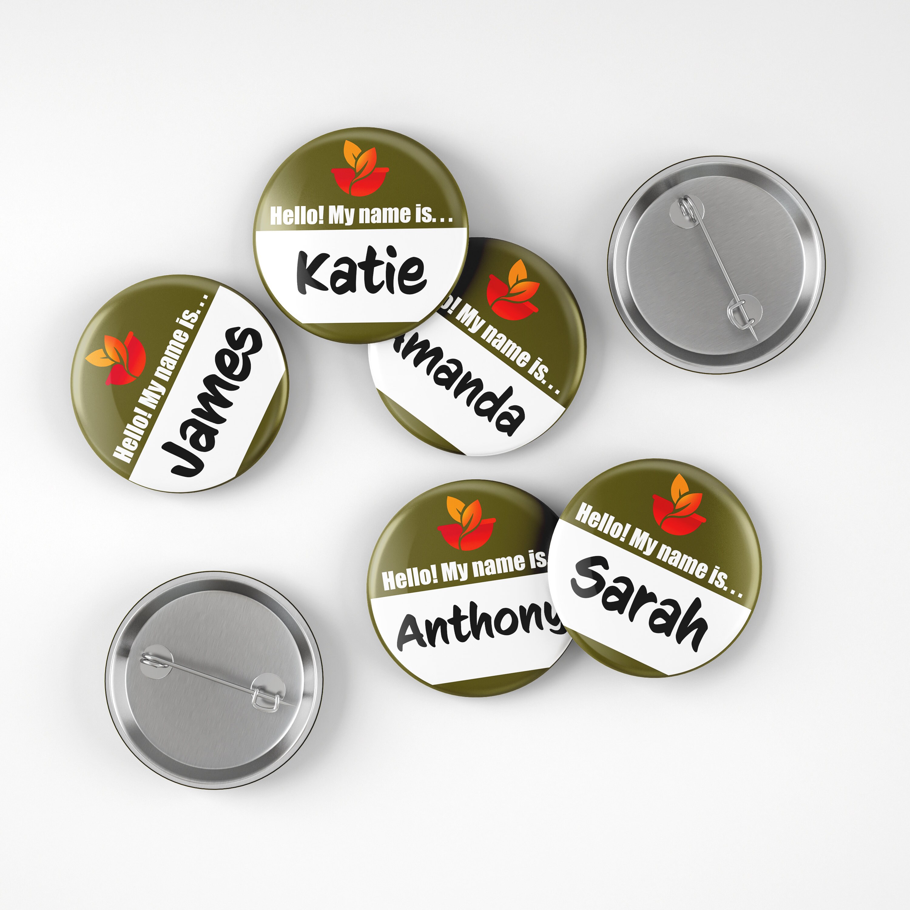 Restaurant Name Tag Pinbacks | Write in Nametag Pin or Servers or ...