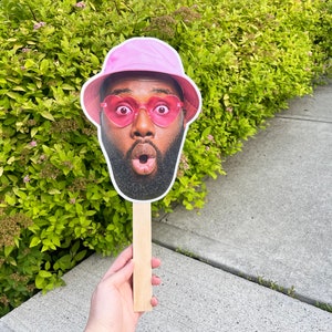 Face on a Stick, Custom Face Fans, Perfectly Cropped Face & Wooden ...
