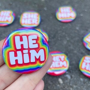 Groovy Colored Pronoun Pins, 1.25 Inch - Etsy
