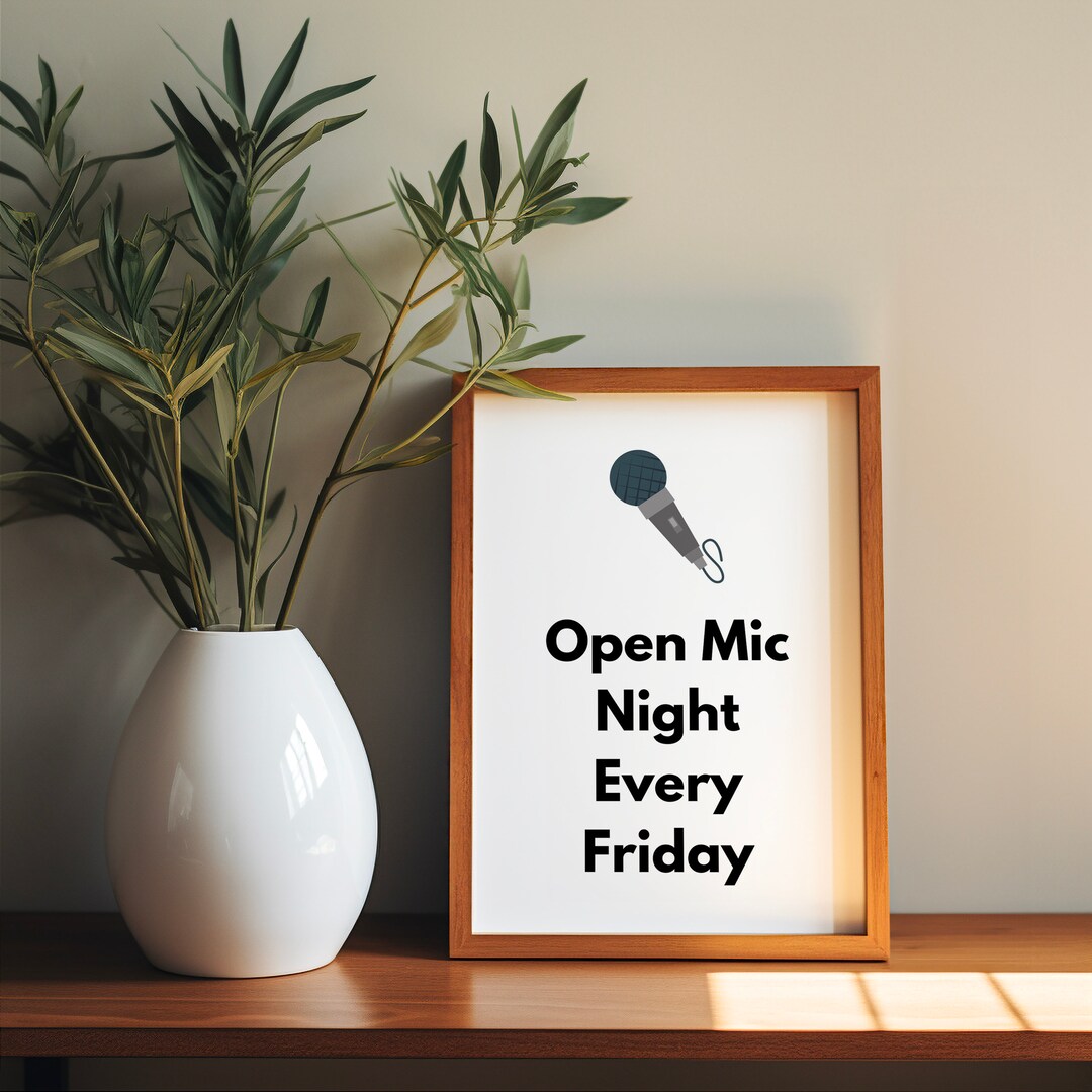 Open Mic Night Every Friday, Printable Sign - Etsy