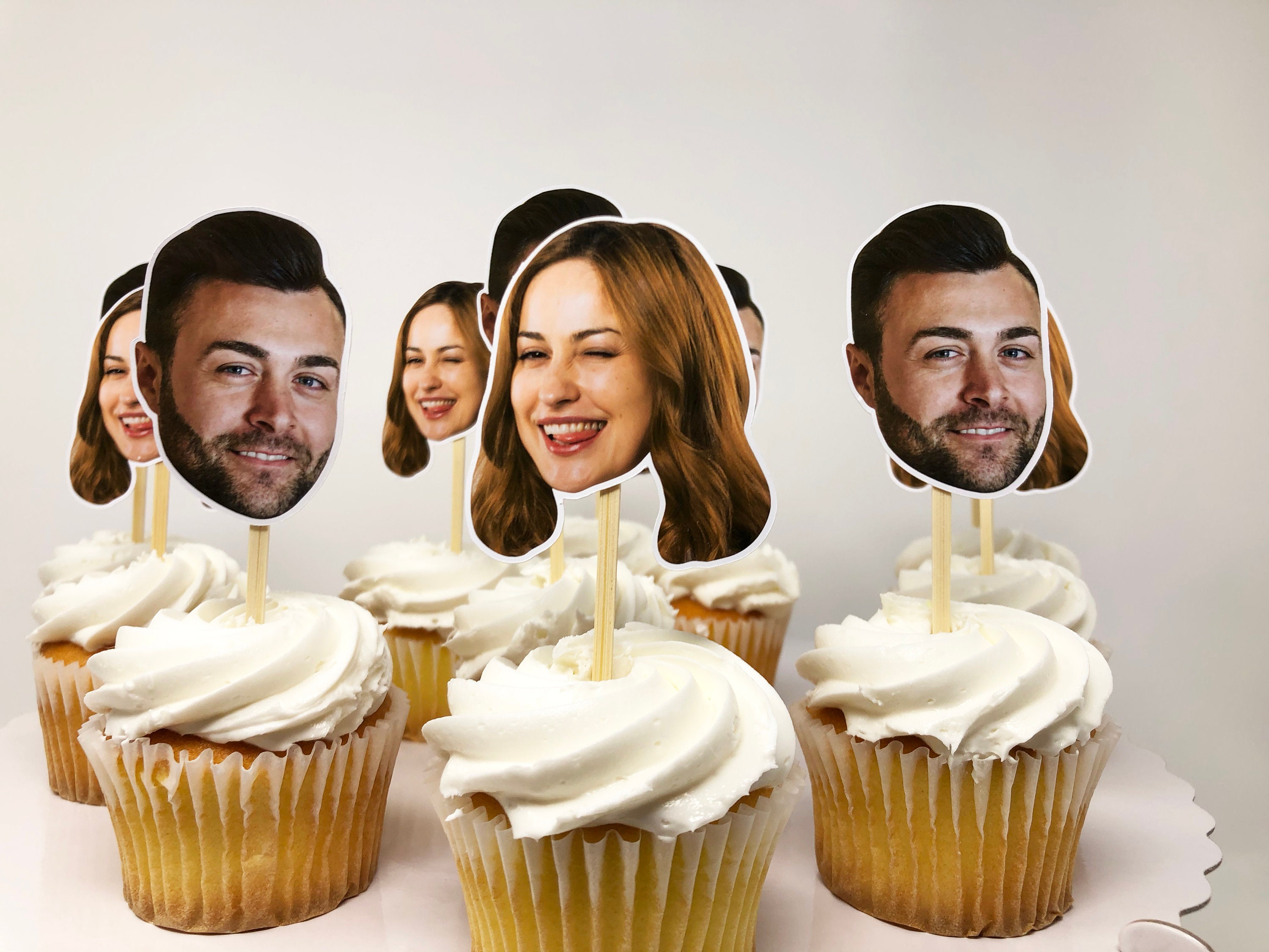 Custom Face Cupcake Toppers Birthday Party Cupcake Toppers - Etsy