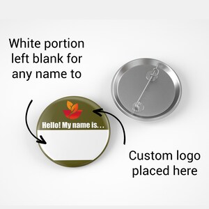 Restaurant Name Tag Pinbacks | Write in Nametag Pin or Servers or ...