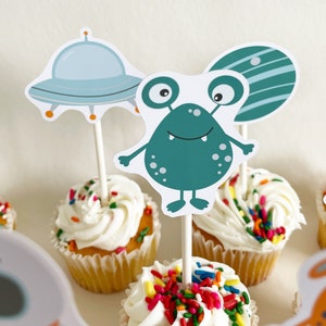 Space Themed Cupcake Toppers Set of 12 Space Themed Cupcake Toppers ...