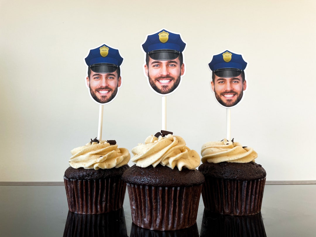 Police Man Hat Cupcake Topper | Custom Cake Topper of Police Hat | Cop ...