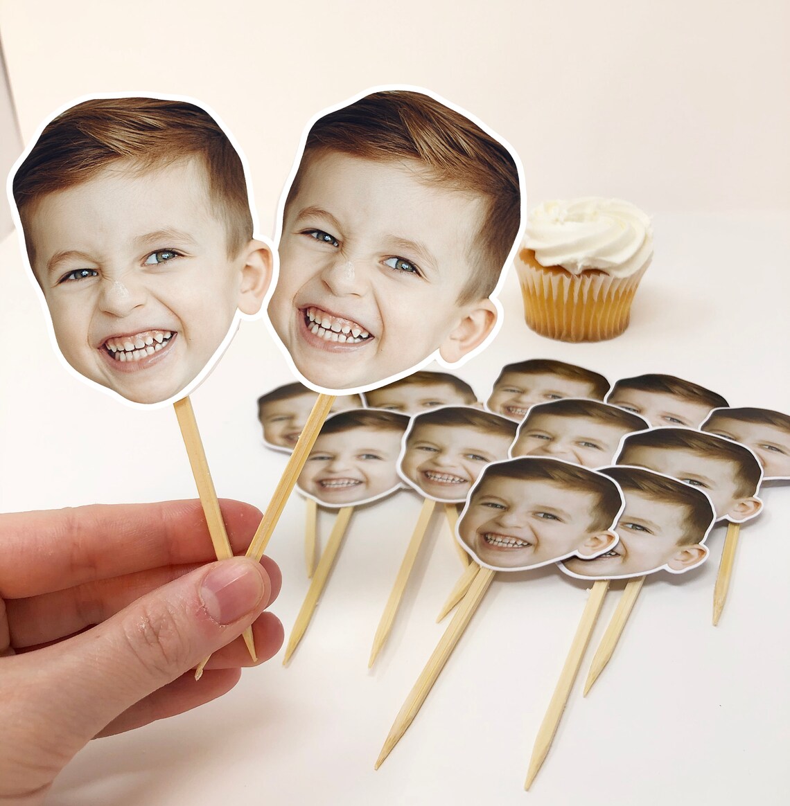 Custom Face Cupcake Toppers Birthday Party Cupcake Toppers - Etsy