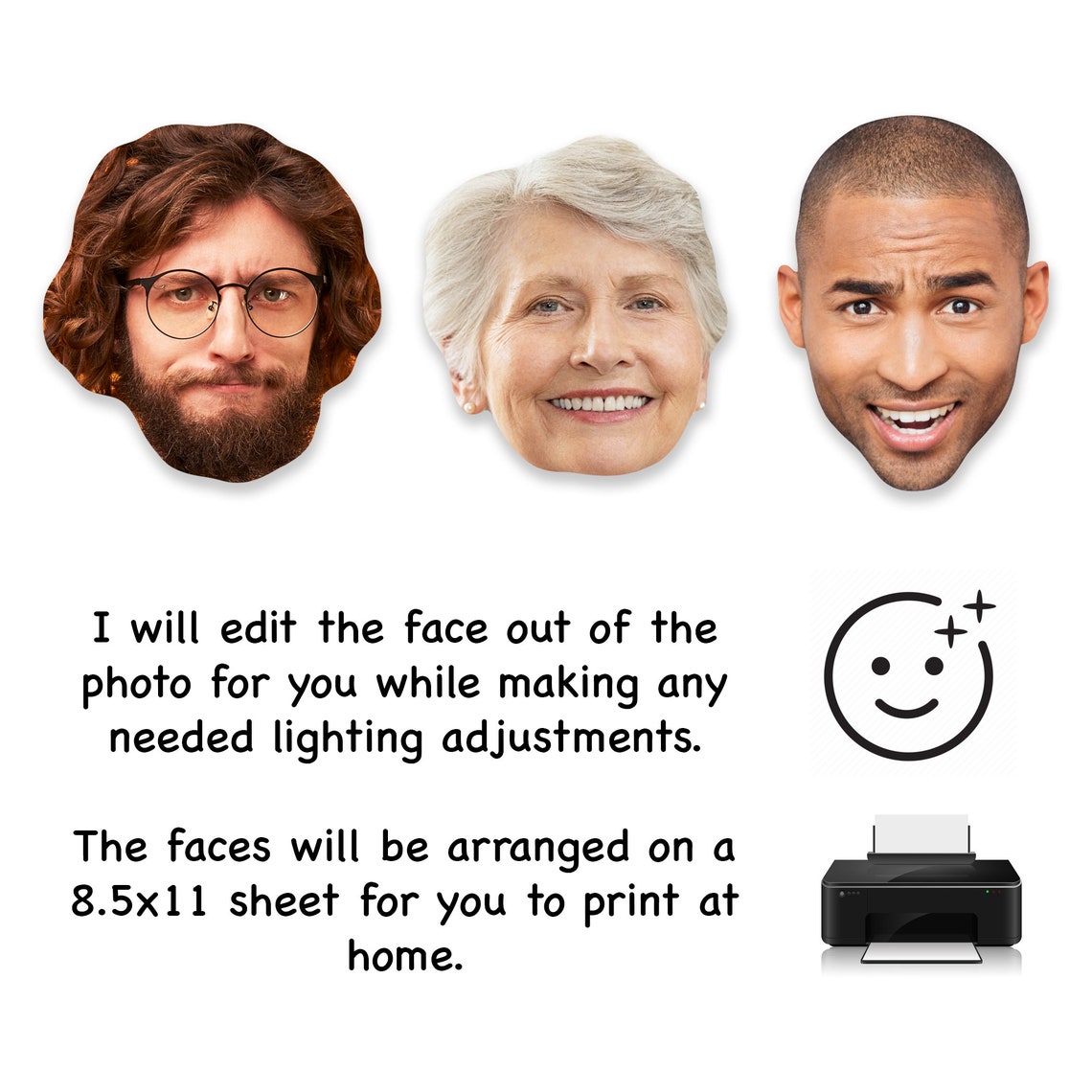 Printable Face Banner for Birthday Party 48 Hour Turnaround | Etsy