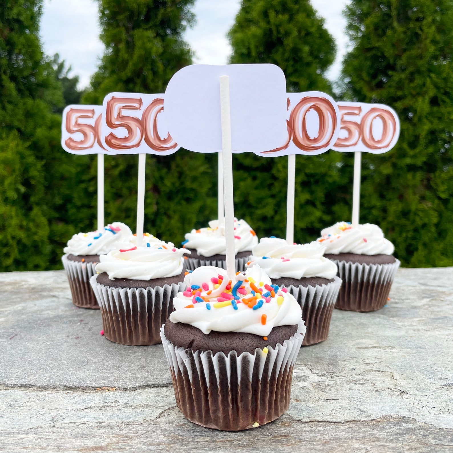 Balloon Letter Number Cupcake Toppers Gold Silver or - Etsy