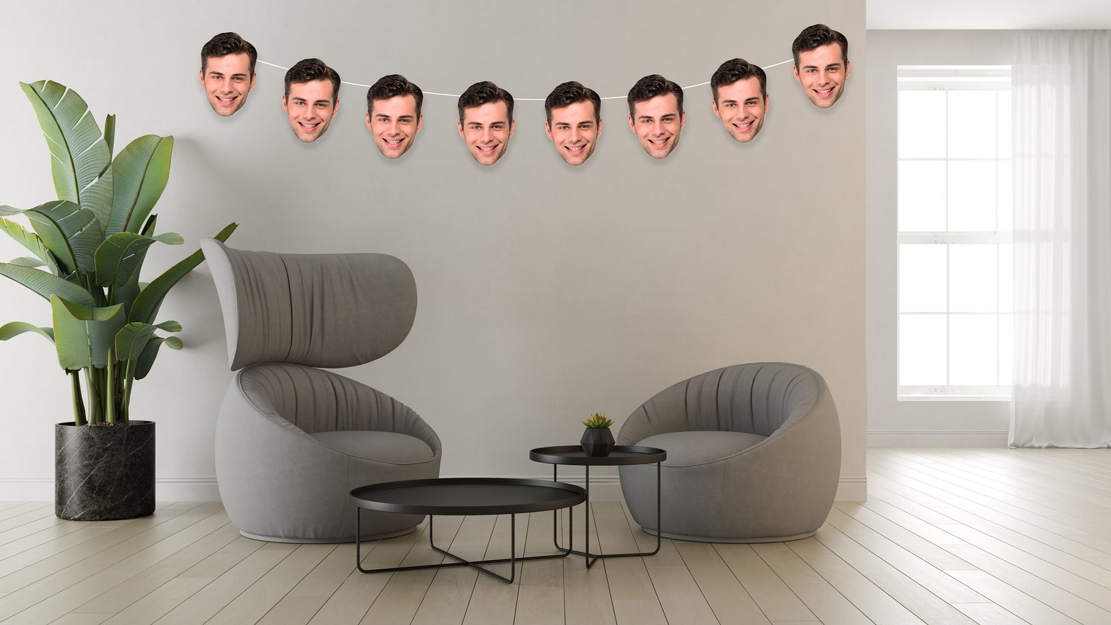 Printable Face Banner for Birthday Party 48 Hour Turnaround | Etsy