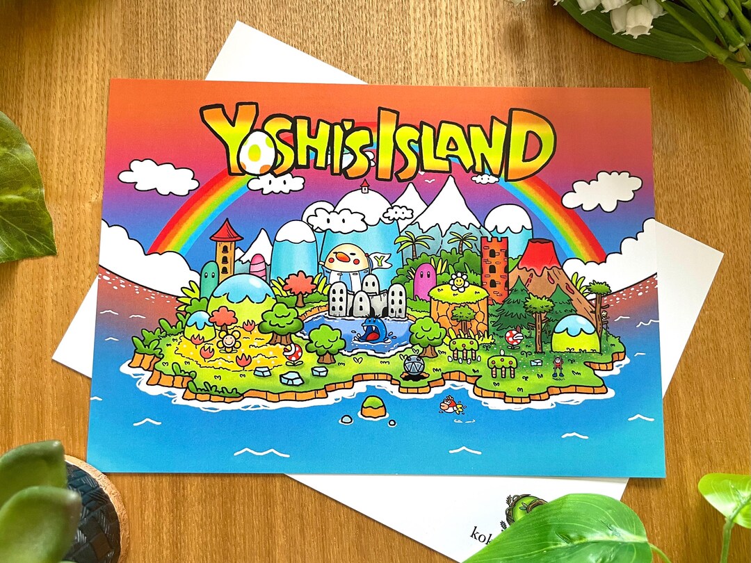 Yoshi's Island Map Art Print (A5) - Etsy