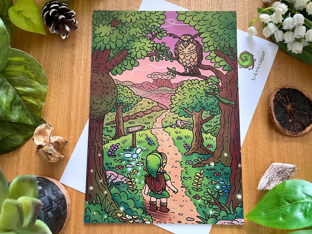 Zelda Ocarina of Time Owl Art Print (A5) - Etsy