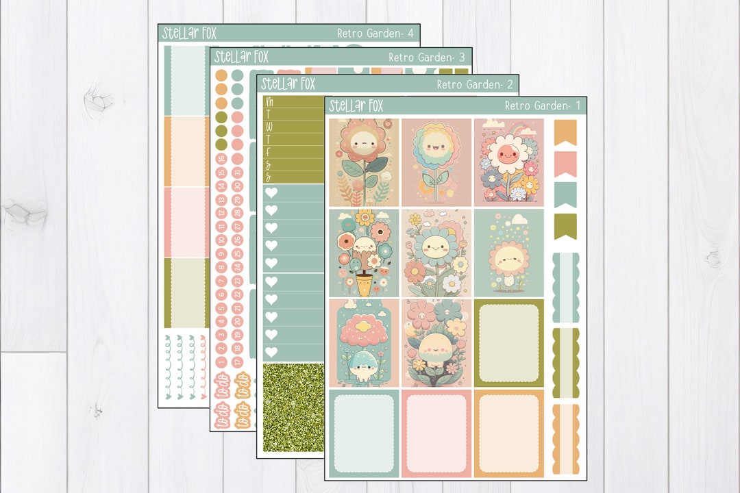 Spring Weekly Planner Sticker Kit , Vertical Sticker Kit , Planner ...