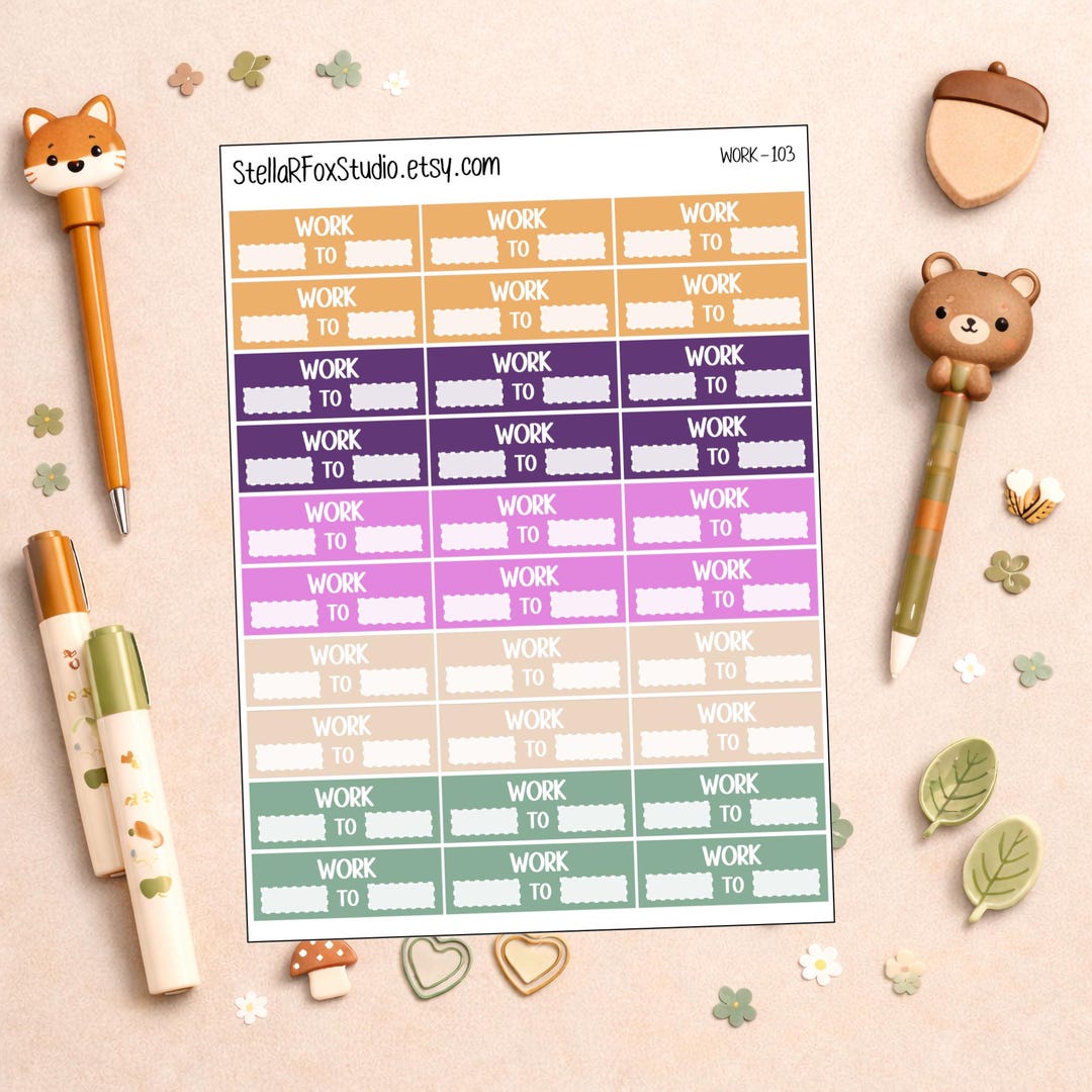 Work Schedule Reminder Planner Stickers - Etsy