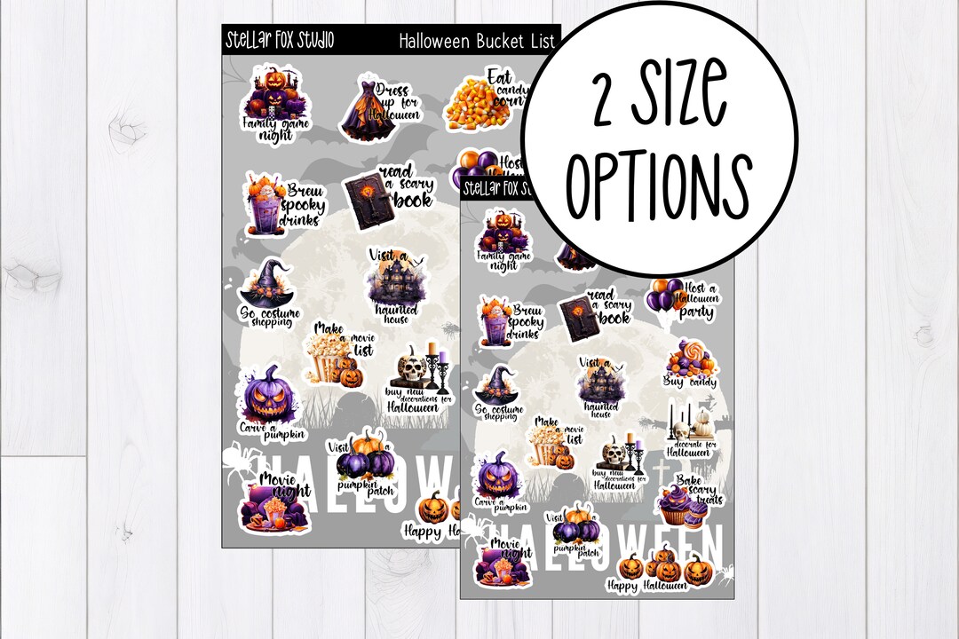 Halloween Bucket List Stickers , Sticker Sheet , Planner Stickers ...
