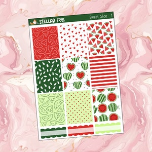 Summer Planner Sticker Kit Weekly Vertical A La Carte Watermelon ...