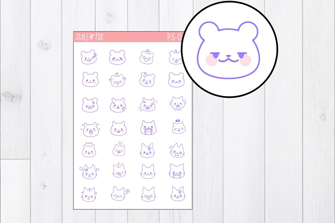 Emoti Planner Stickers , Sticker Sheet , Planning Stickers , Cute ...