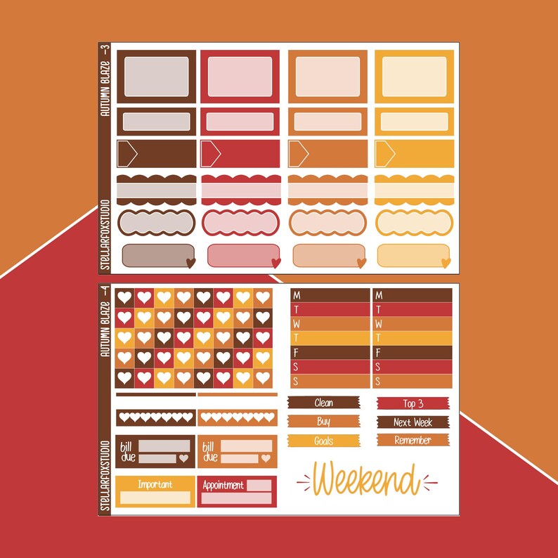 Fall Weekly Planner Sticker Kit Vertical Erin Condren Classic Happy ...
