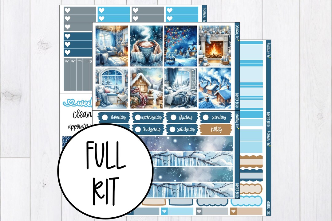 Winter Planner Sticker Kit , Weekly Vertical Stickers Erin Condren ...