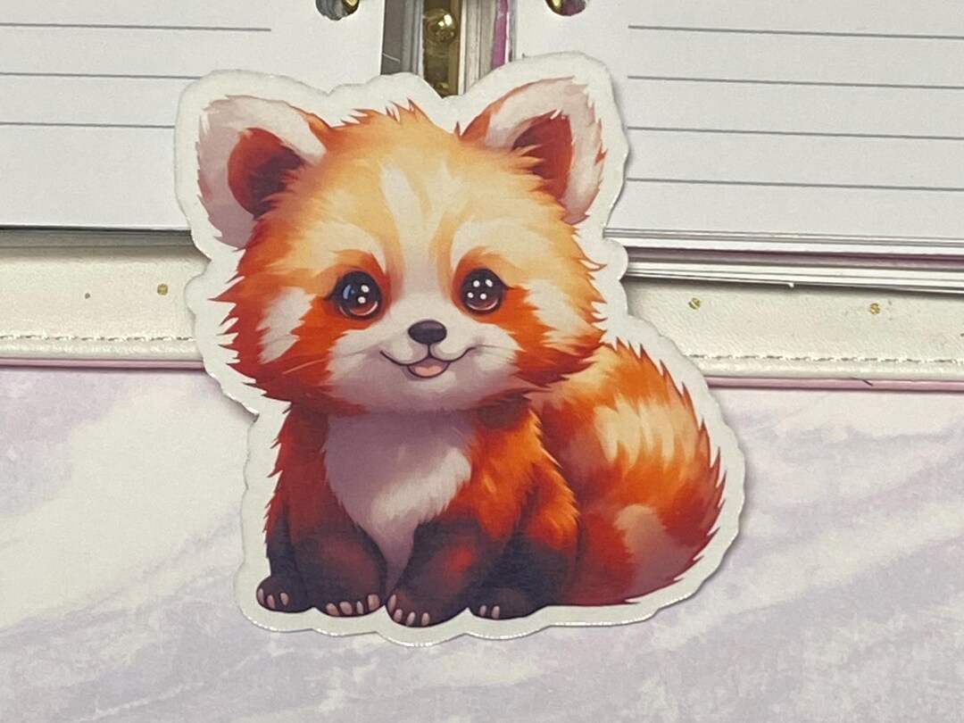 Cute Red Panda Die Cut Vinyl Sticker Waterbottle Laptop Decal - Etsy