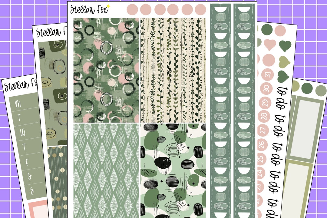 BIG HAPPY PLANNER Boho Sage Sticker Kit Vertical Weekly - Etsy