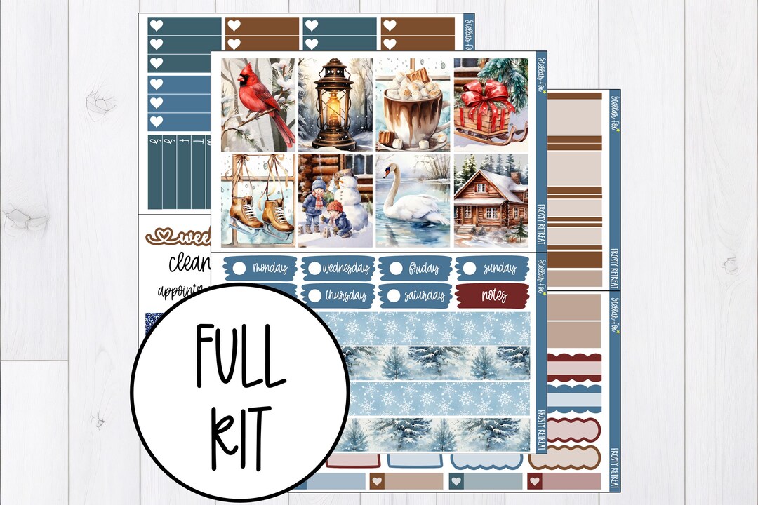 Winter Planner Sticker Kit , Weekly Vertical Stickers - Etsy