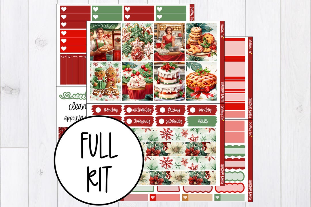 Christmas Weekly Planner Sticker Kit Vertical Layout Erin Condren ...