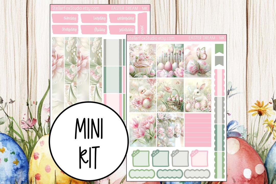 Easter Weekly Planner Mini Sticker Kit , Vertical Erin Condren Happy ...